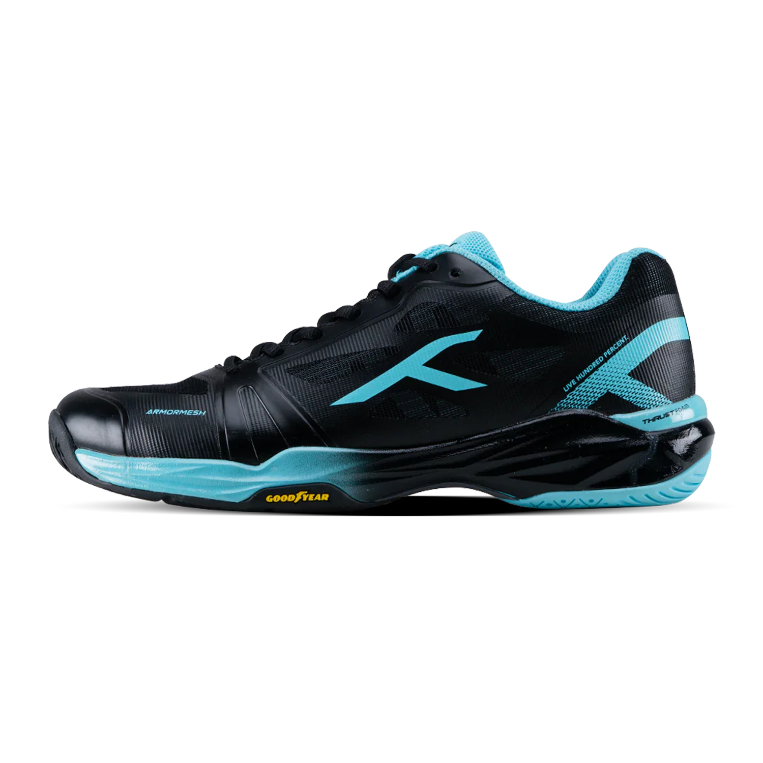 Buy Hundred Phenom Badminton Shoes (Black/Aqua Blue)